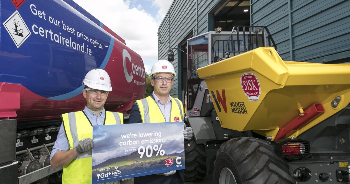 Sisk switches to fossil-free HVO fuel across all its Irish… | Sisk